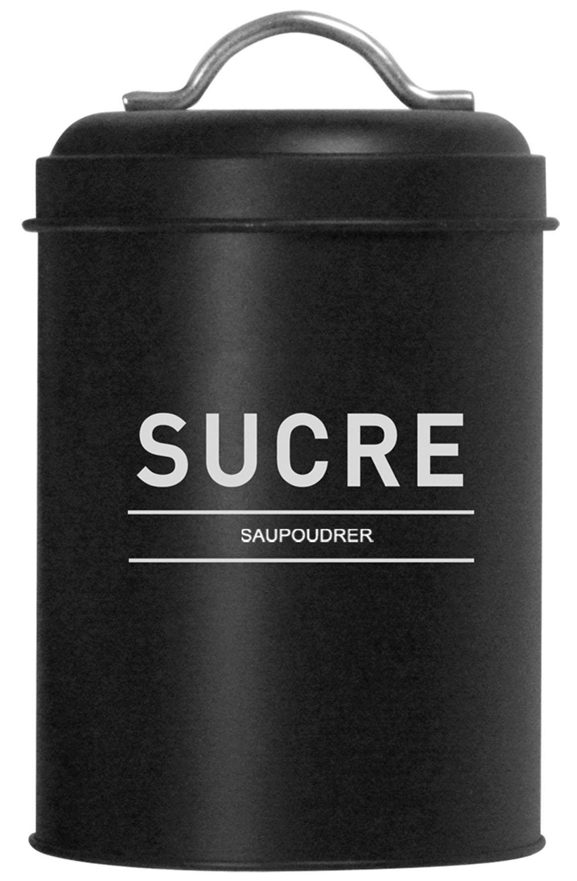 Boîte à sucre en métal noire mat 11x18cm - Centrakor