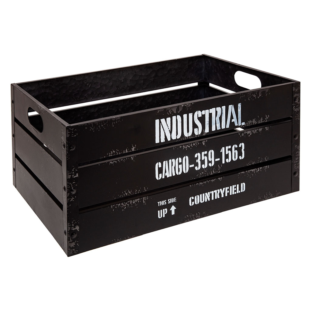 Caisse industrielle noire 50x23x30cm - Centrakor