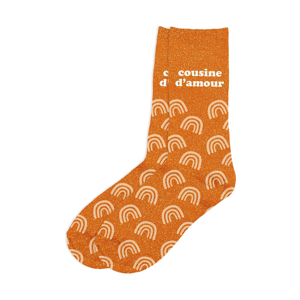 Chaussettes à paillettes cousine d'amour orange 36-42 - Centrakor