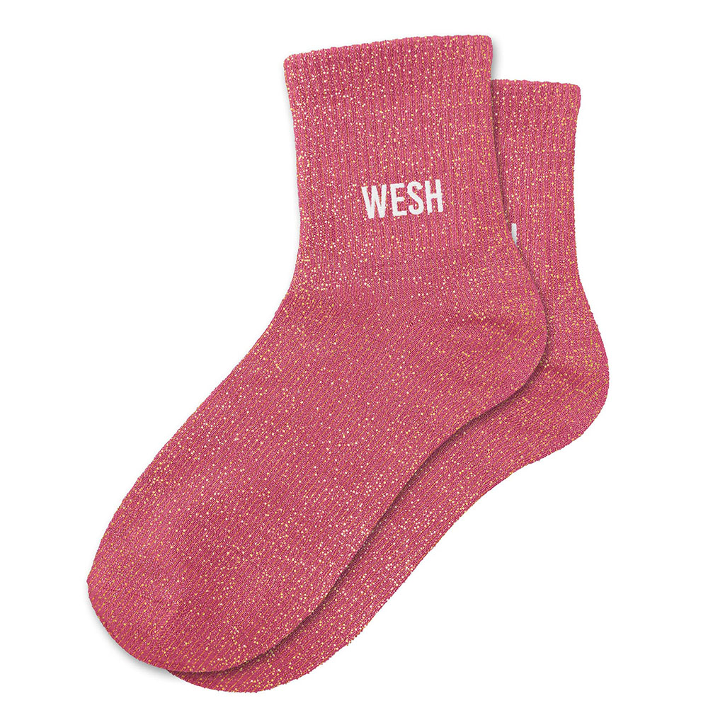 Chaussettes à paillettes wesh rose 36-42 - Centrakor