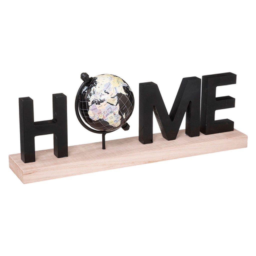Décoration mot HOME globe 36x13.5x8.5cm - Centrakor