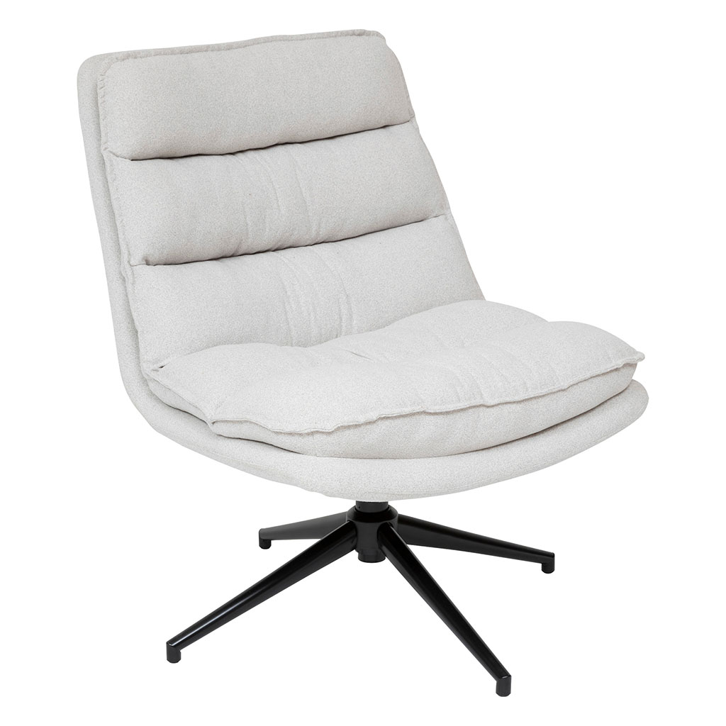 Fauteuil pivotant polyester et pied métal gris - Centrakor