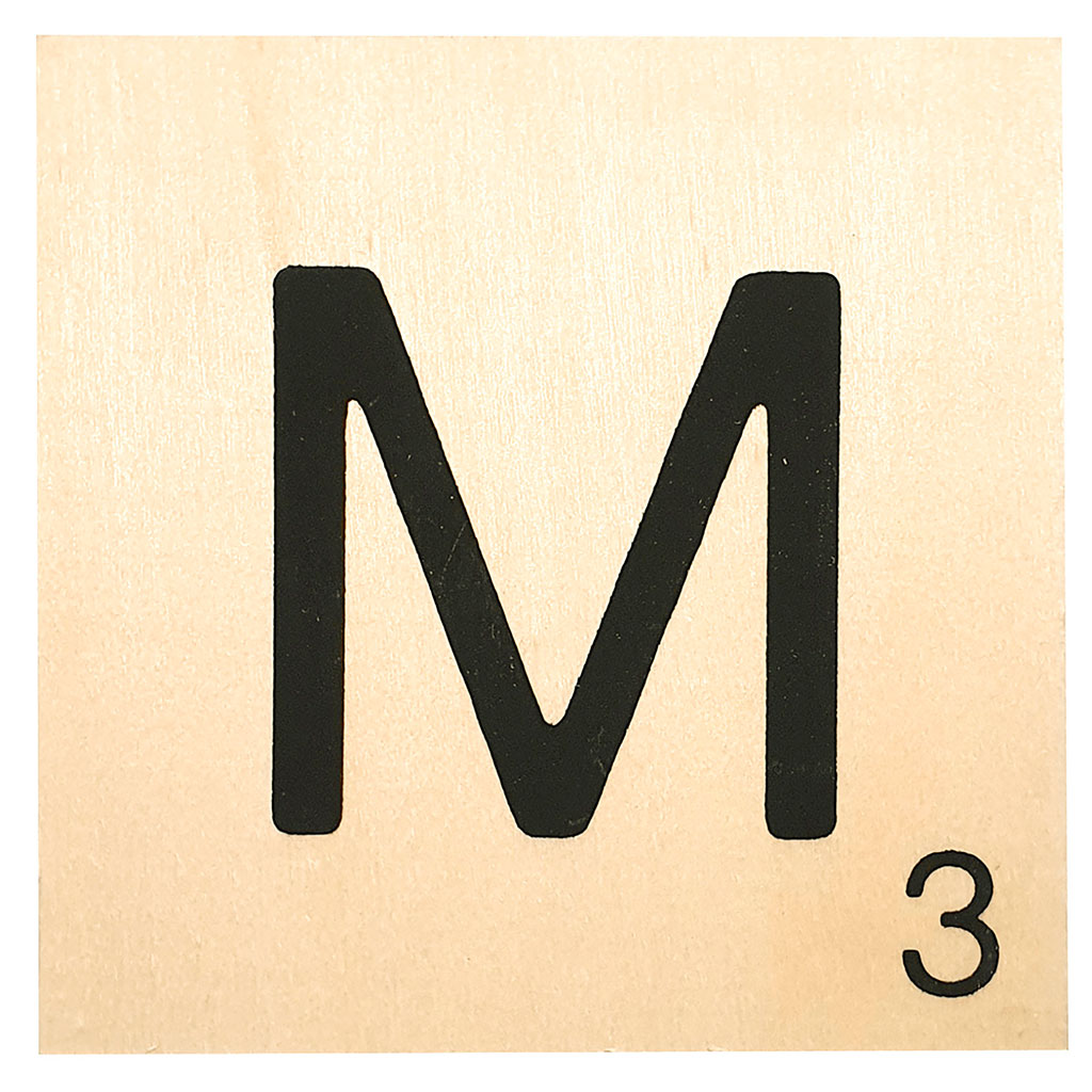 Lettre M bois à décorer 10x10cm - Centrakor