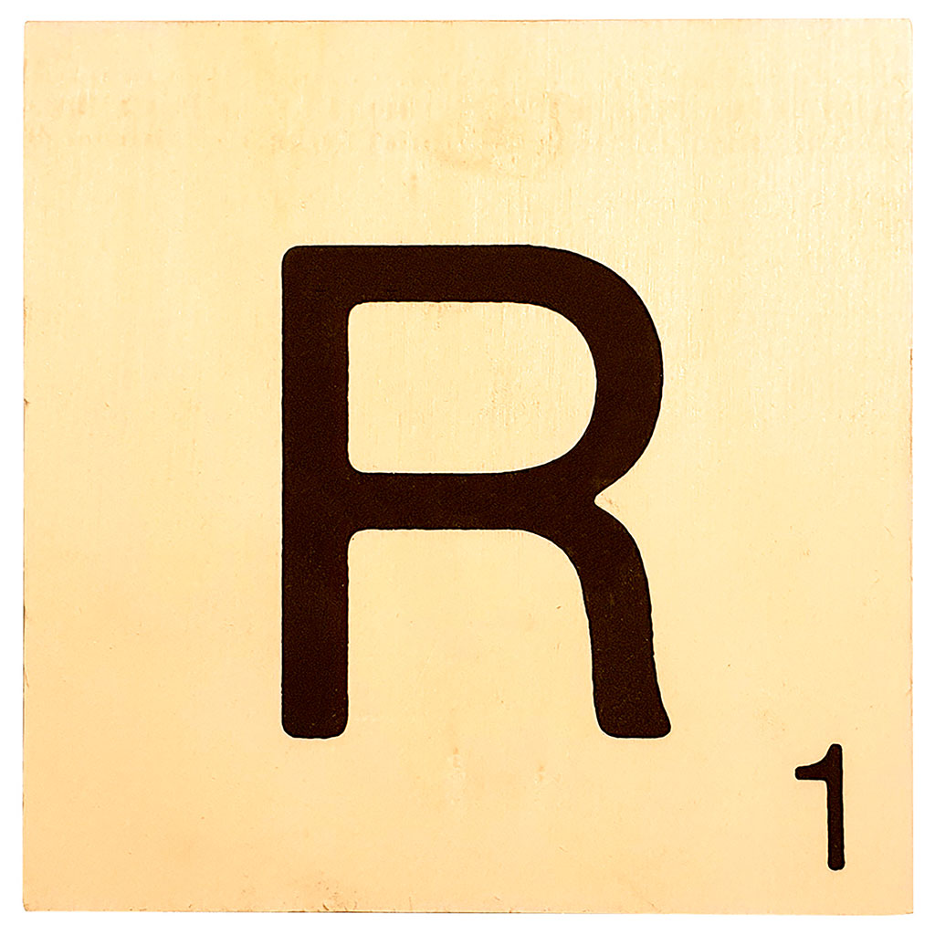 Lettre R bois à décorer 10x10cm - Centrakor