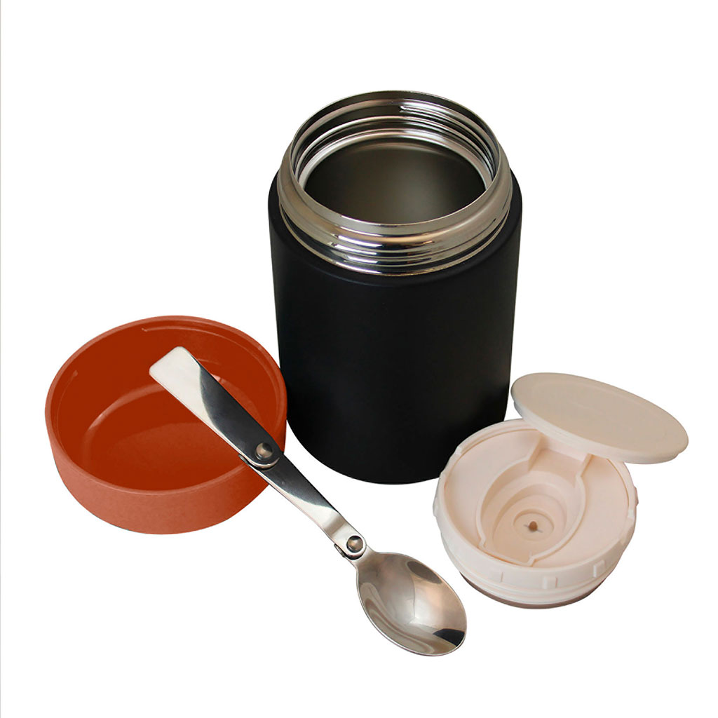 Lunch box isotherme couvercle inox et cuillère terracotta 0.5L - Centrakor