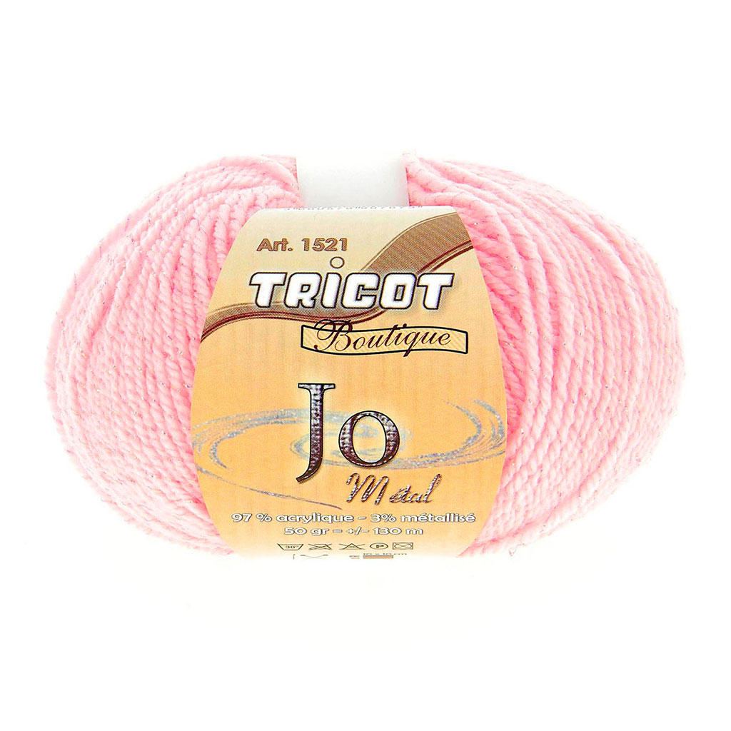 Pelote JO métallisé rose clair 50g - Centrakor