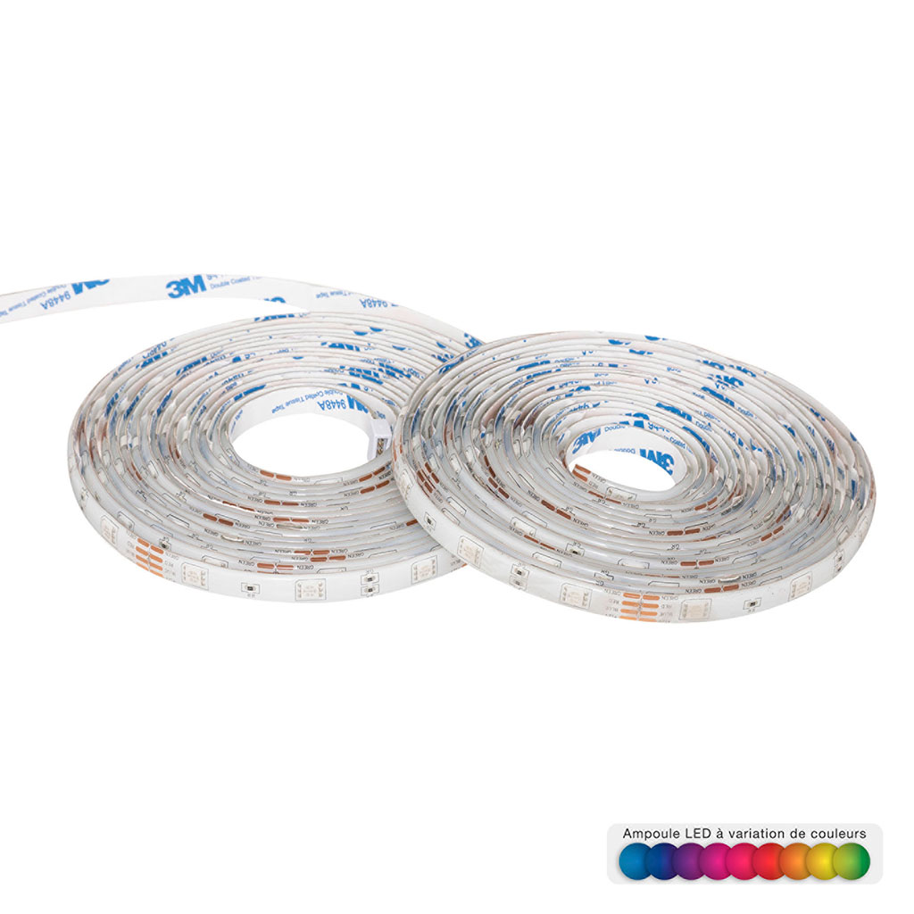 Ruban LED multicolore adhésif 1m - Centrakor