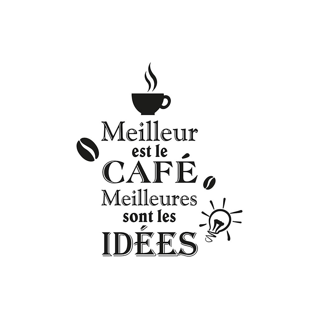 Sticker mural citation meilleur est le café 70x20cm - Centrakor