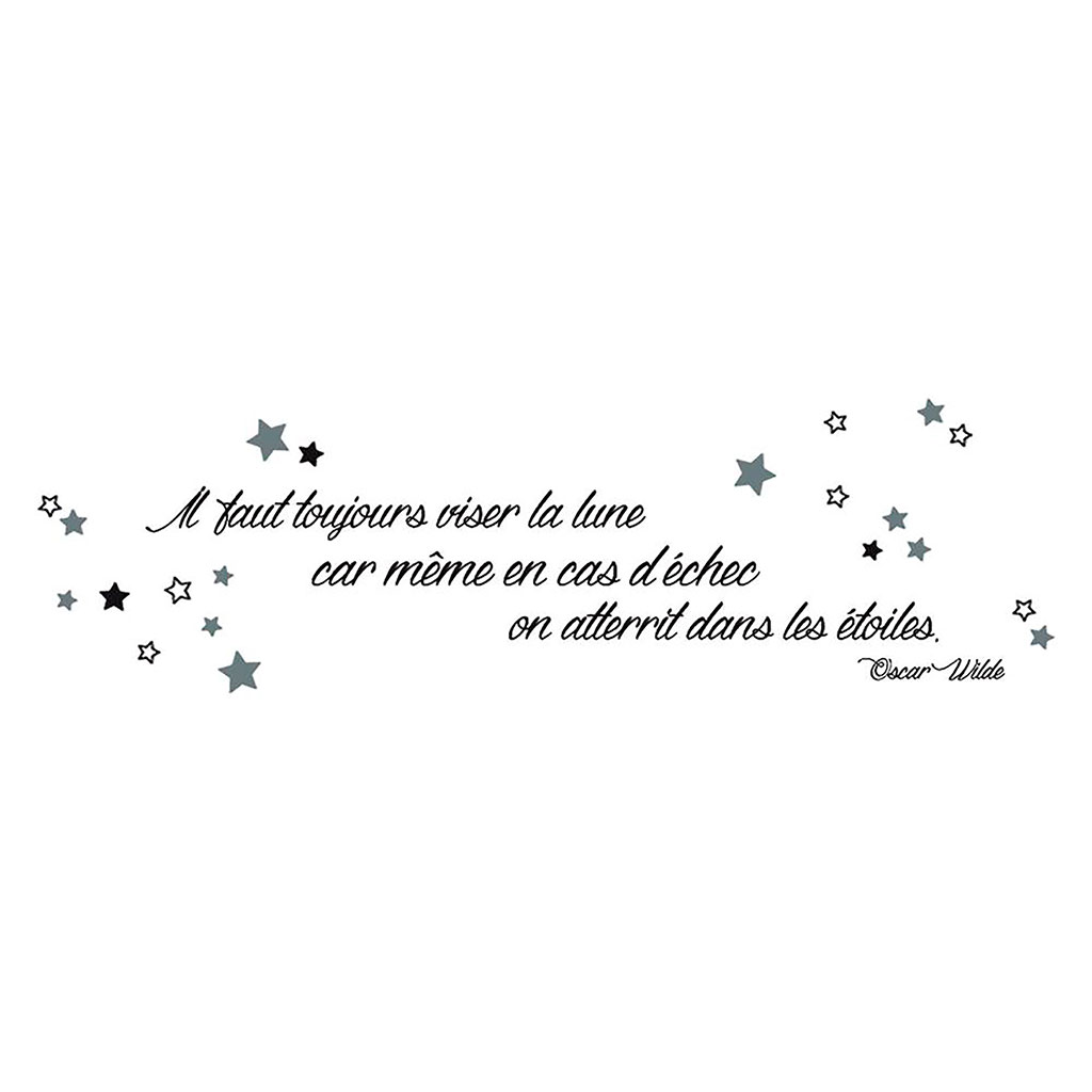 Sticker mural citation viser la lune - Centrakor