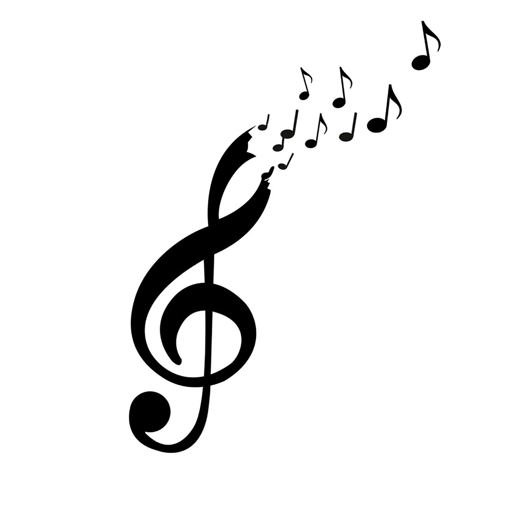 Sticker mural déco clé de sol 70x20cm - Centrakor