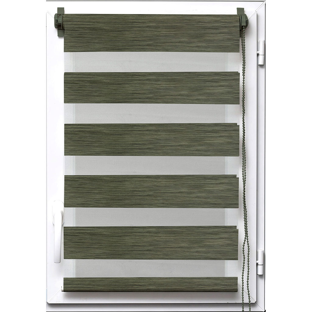 Store enrouleur jour nuit chiné vert 60x180cm - Centrakor
