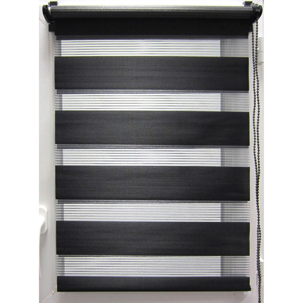 Store enrouleur jour nuit noir 45x180cm - Centrakor