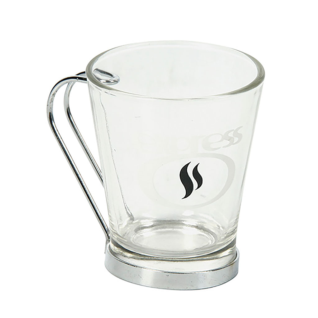 Tasse à café verre et anse métal 8cl - Centrakor